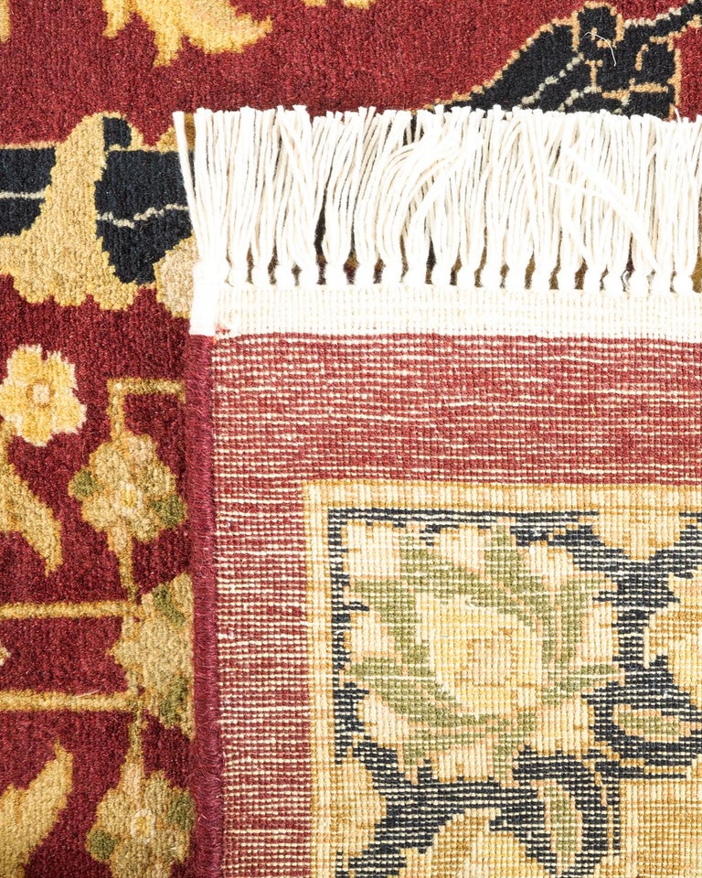 One-Of-A-Kind Hand Knotted Oriental Mogul Red Area Rug For Sale at 1stDibs