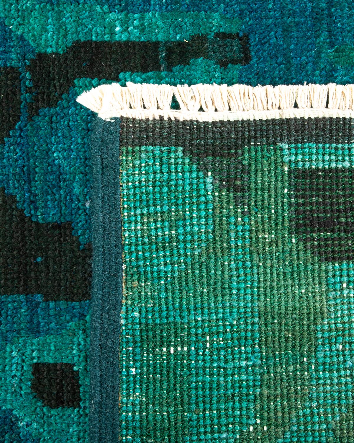 One-of-a-Kind Hand Knotted Overdyed Modern Green Area Rug For Sale at ...