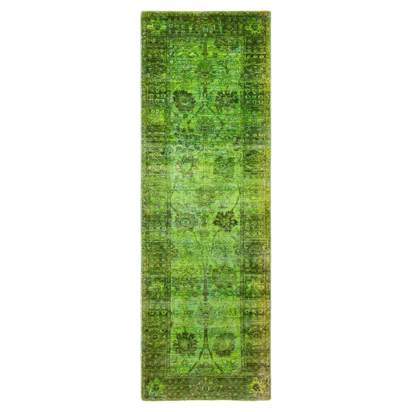 One-of-a-Kind Hand Knotted Overdyed Modern Green Area Rug For Sale at ...