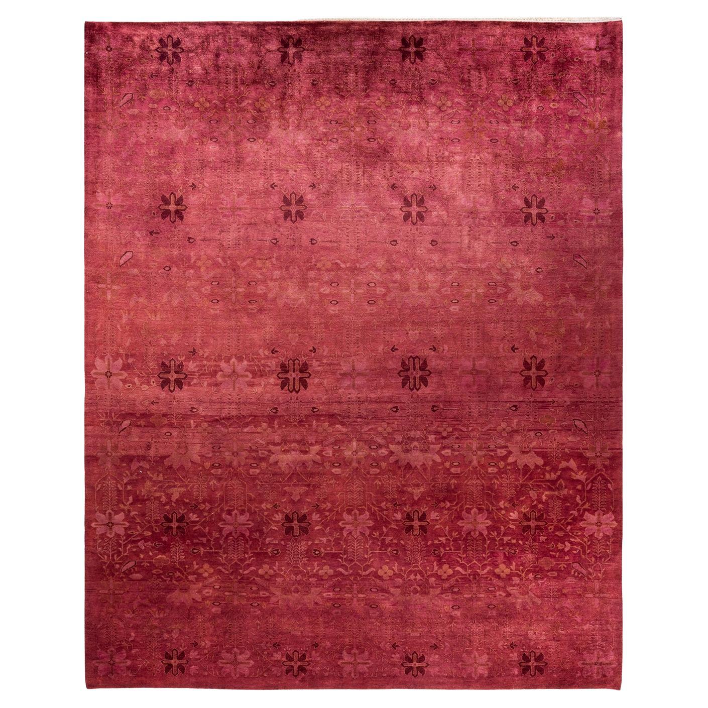 Overdyed Rug in Red, Smaller For Sale at 1stDibs