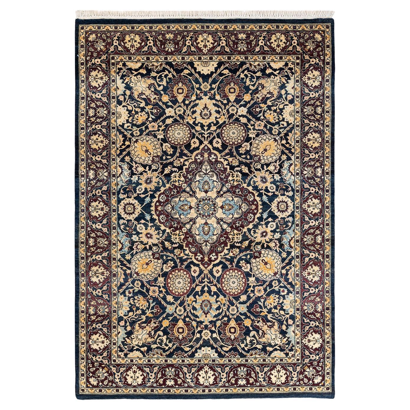 One-of-a-kind Hand Knotted Ikat Mogul Light Blue Area Rug For Sale at ...