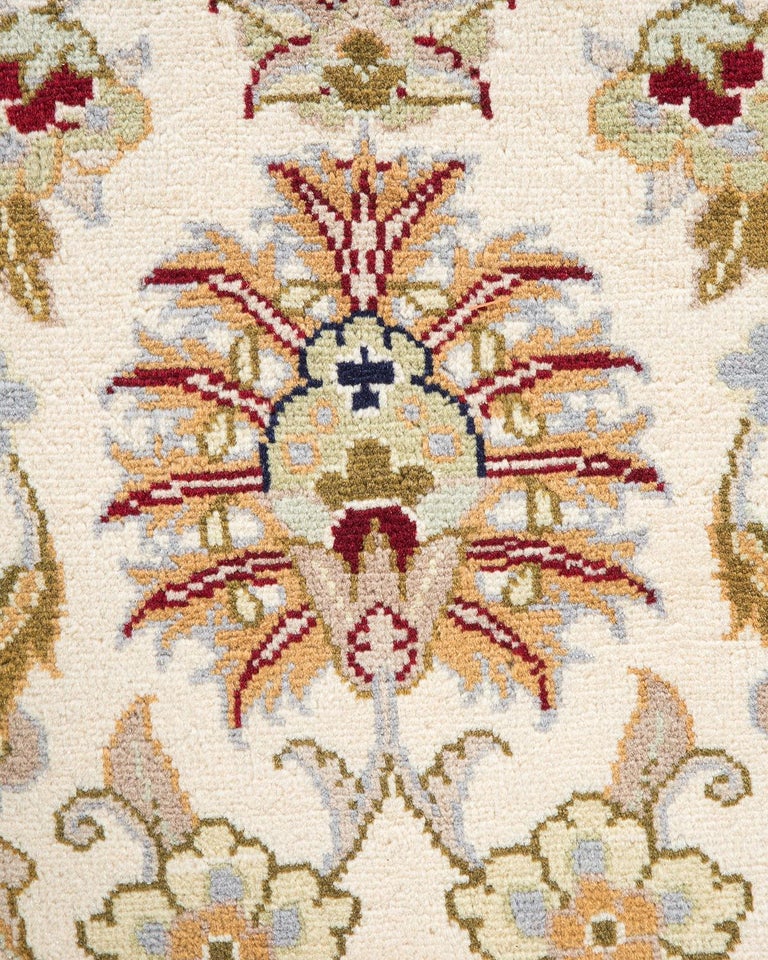 One of a Kind Hand Knotted Traditional Oriental Ivory Area Rug For Sale ...