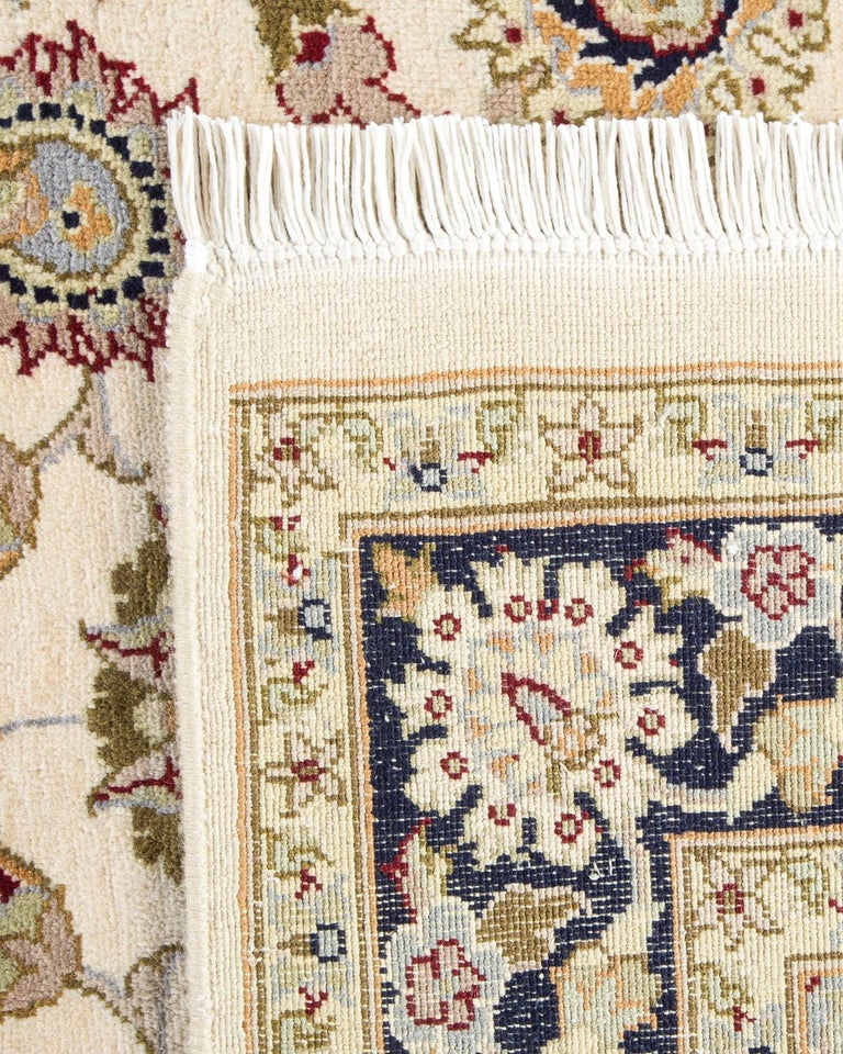 One of a Kind Hand Knotted Traditional Oriental Ivory Area Rug For Sale ...