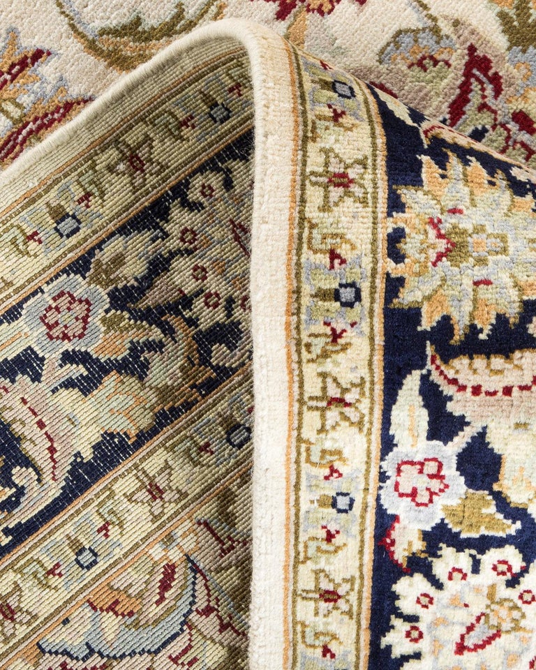 One of a Kind Hand Knotted Traditional Oriental Ivory Area Rug For Sale ...