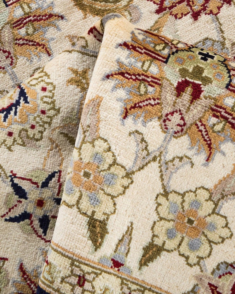 One of a Kind Hand Knotted Traditional Oriental Ivory Area Rug For Sale ...