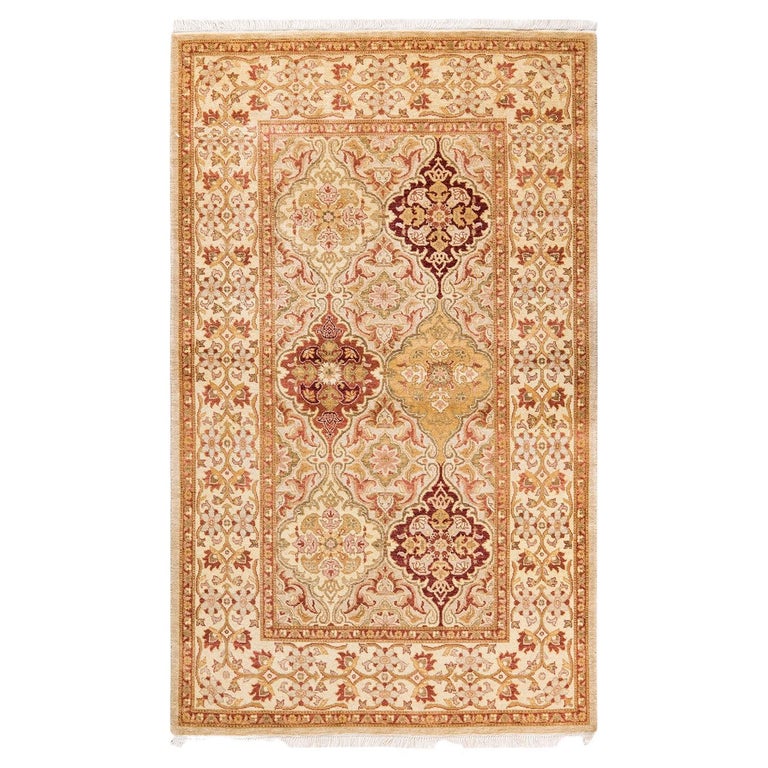 One of a Kind Hand Knotted Traditional Oriental Ivory Area Rug For Sale ...