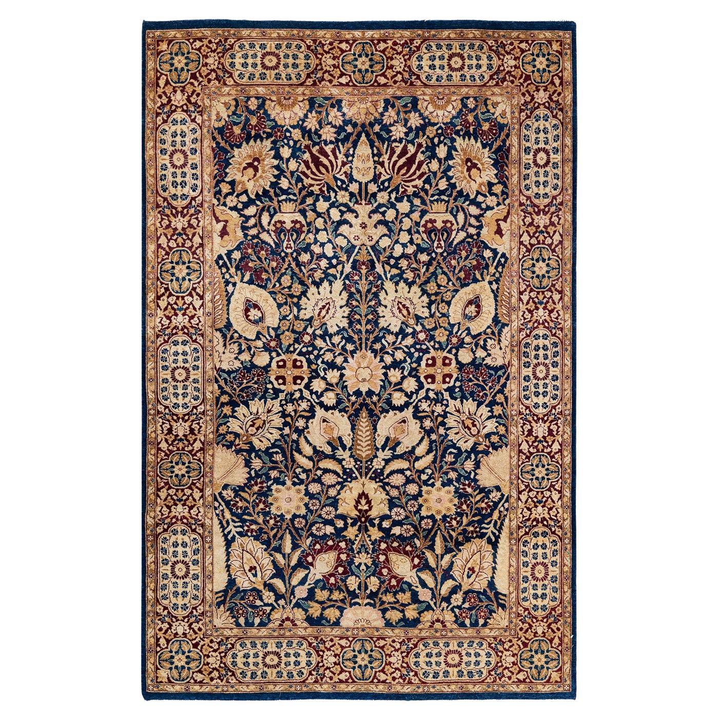 One of a Kind Hand Knotted Traditional Oriental Blue Area Rug For Sale ...
