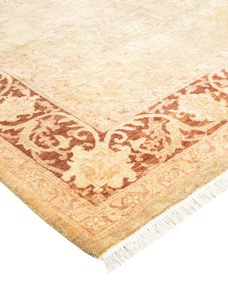 One of a Kind Hand Knotted Traditional Oriental Mogul Light Grey Area ...