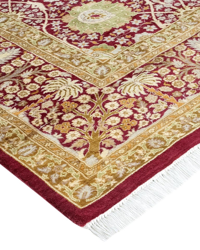 One of a Kind Hand Knotted Traditional Oriental Mogul Purple Area Rug ...