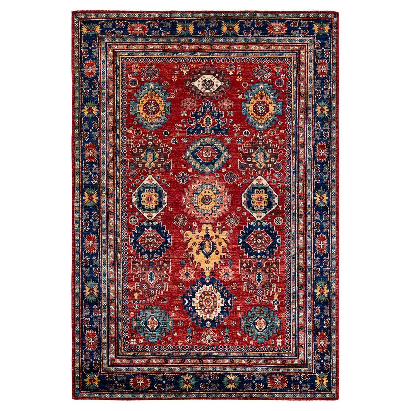 One of a Kind Hand Knotted Traditional Tribal Serapi Orange Area Rug ...
