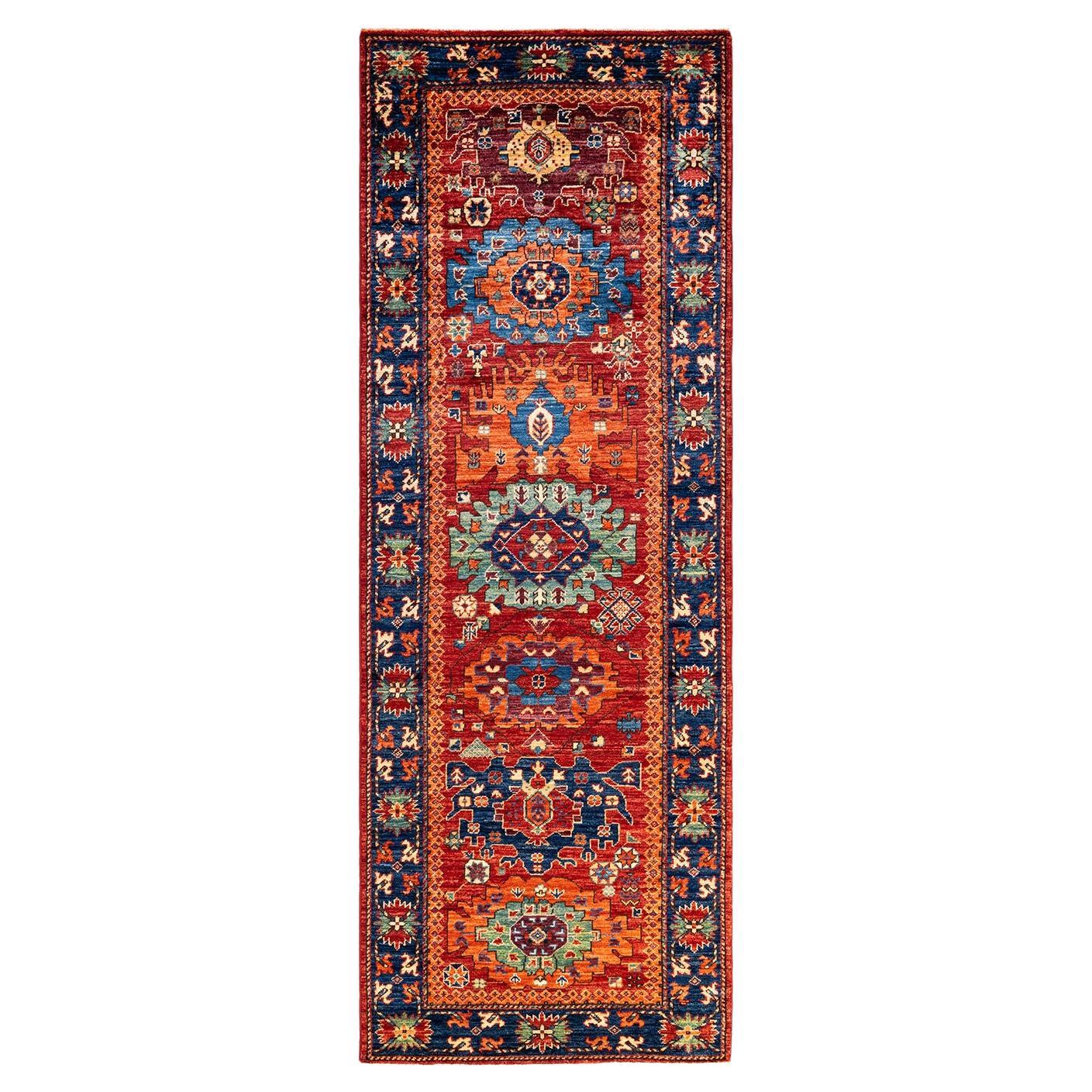 One of a Kind Hand Knotted Traditional Tribal Serapi Orange Area Rug ...