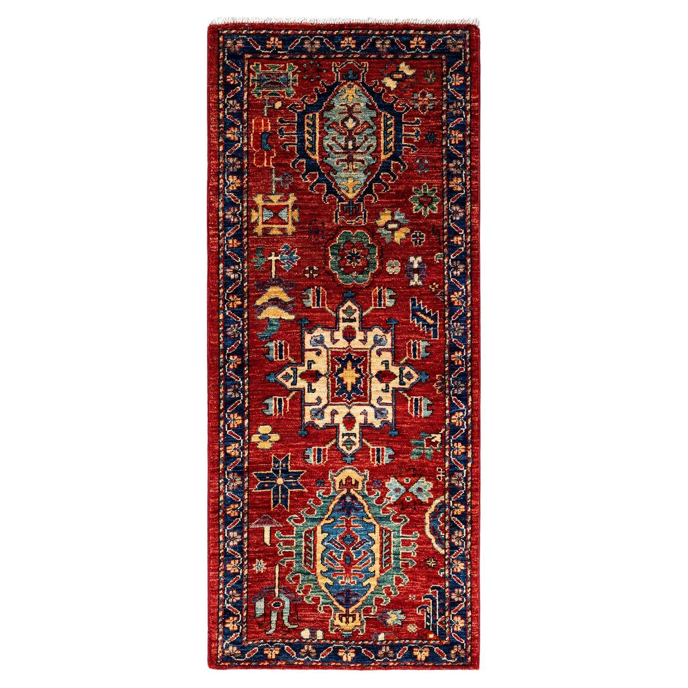 One of a Kind Hand Knotted Traditional Tribal Serapi Orange Area Rug ...