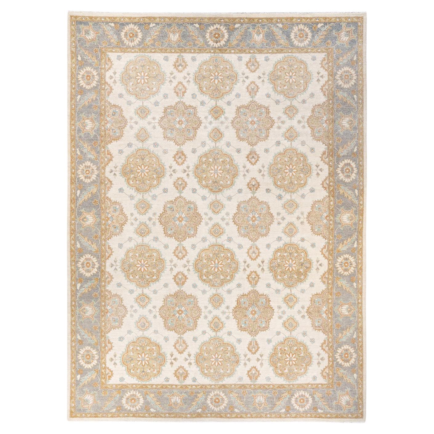 Solo Rugs Samir Traditional Floral Handmade Area Rug Blue For Sale at ...