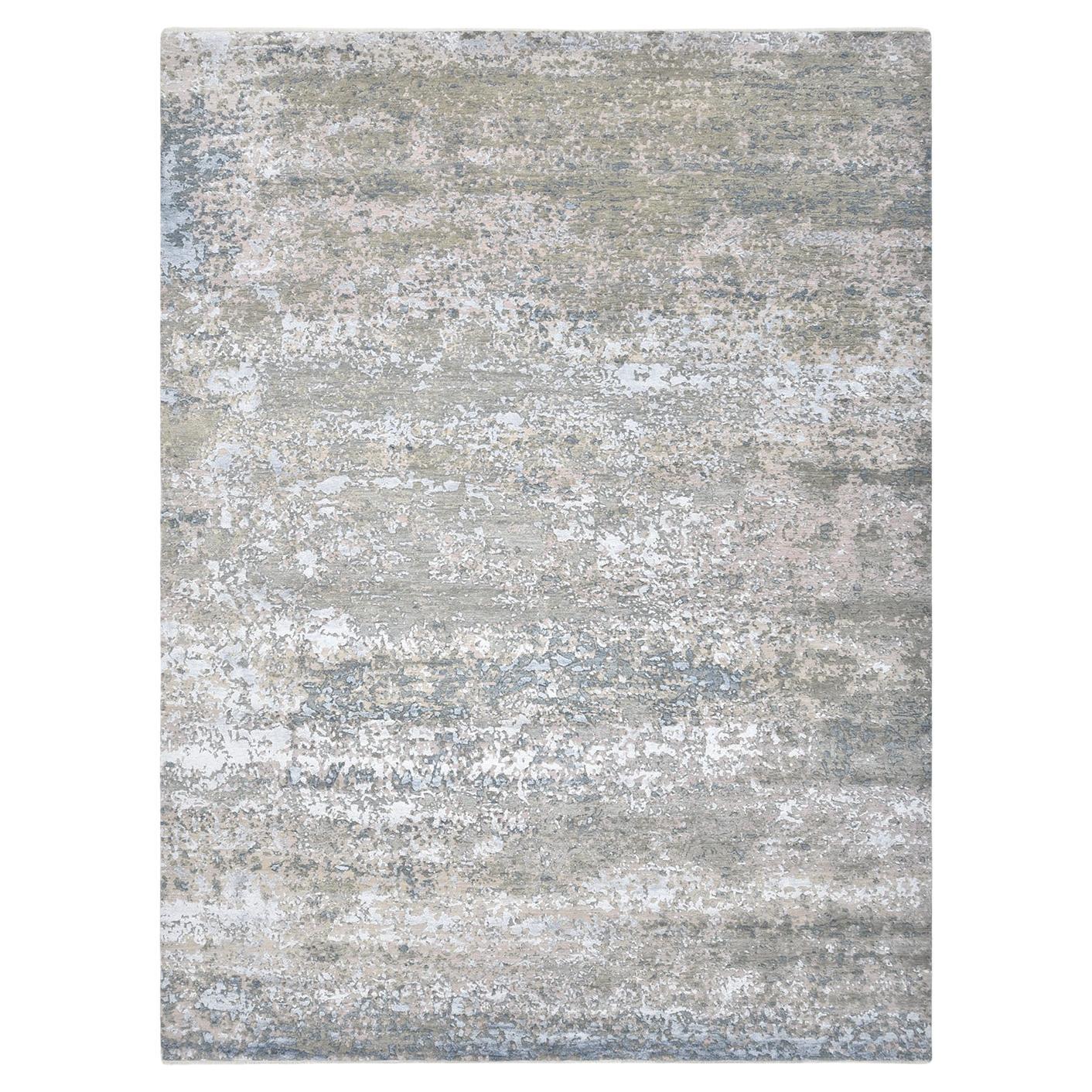 One-of-a-Kind Hand Knotted Contemporary Beige Area Rug For Sale at 1stDibs
