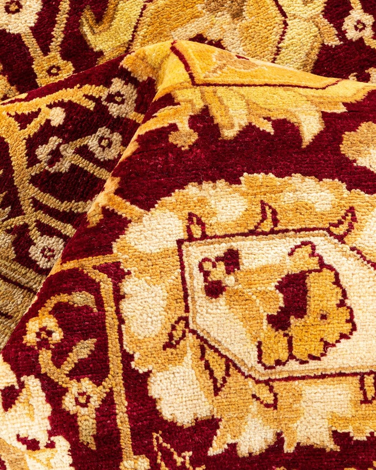 One-of-a-kind Hand Knotted Wool Eclectic Red Area Rug For Sale at 1stDibs