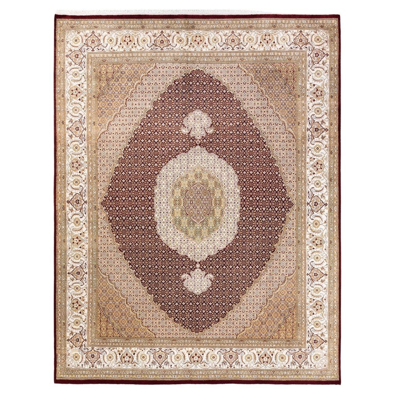 One-of-a-Kind Hand Knotted Wool Mogul Red Area Rug For Sale at 1stDibs
