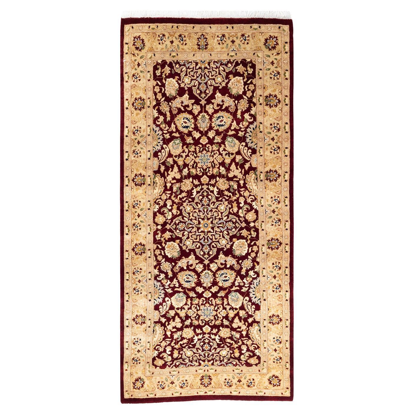 One-of-a-kind Hand Knotted Wool Mogul Red Area Rug For Sale at 1stDibs