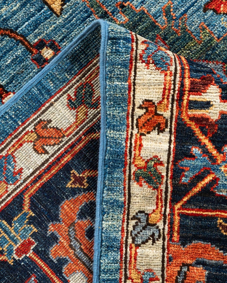 One-of-a-kind Hand Knotted Wool Serapi Light Blue Area Rug For Sale at ...