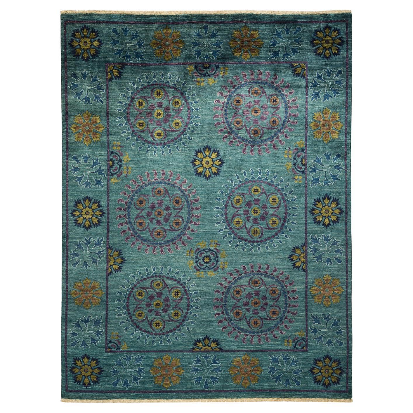 19"x19" Traditional Silk Suzani from Uzbekistan. Hand Embroidered ...