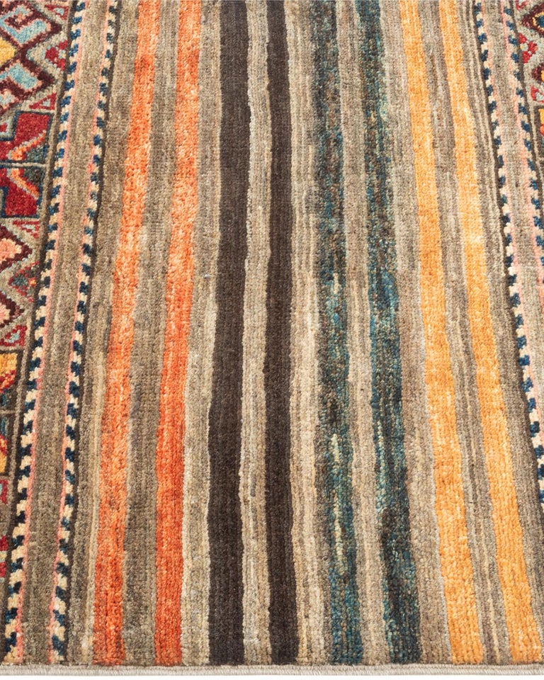 One-of-a-kind Hand Knotted Wool Tribal Beige Area Rug For Sale at 1stDibs