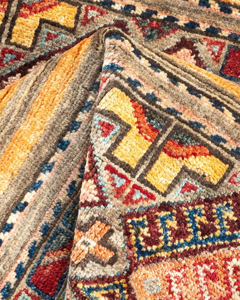 One-of-a-kind Hand Knotted Wool Tribal Beige Area Rug For Sale at 1stDibs