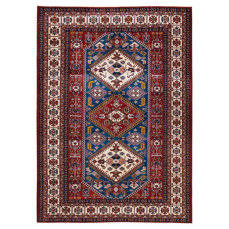 One-of-a-kind Hand Knotted Wool Tribal Light Blue Area Rug For Sale at ...