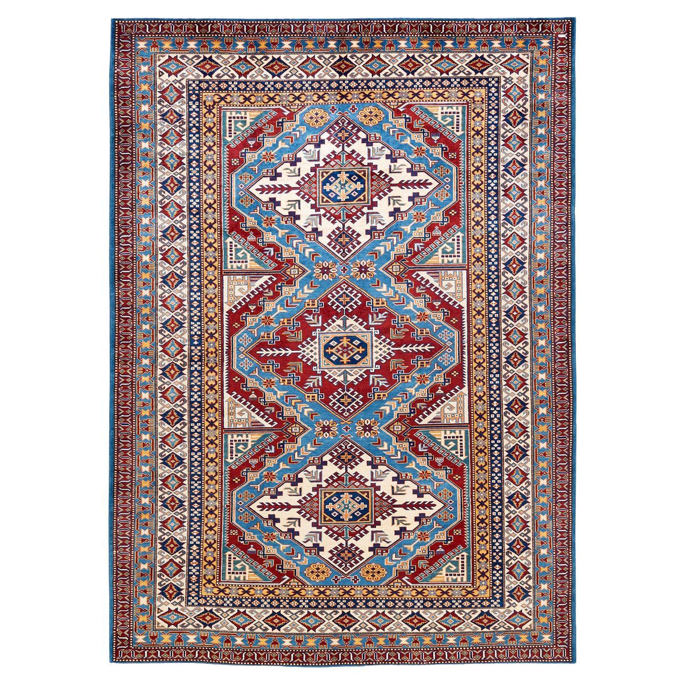 One-of-a-kind Hand Knotted Wool Tribal Light Blue Area Rug For Sale at ...