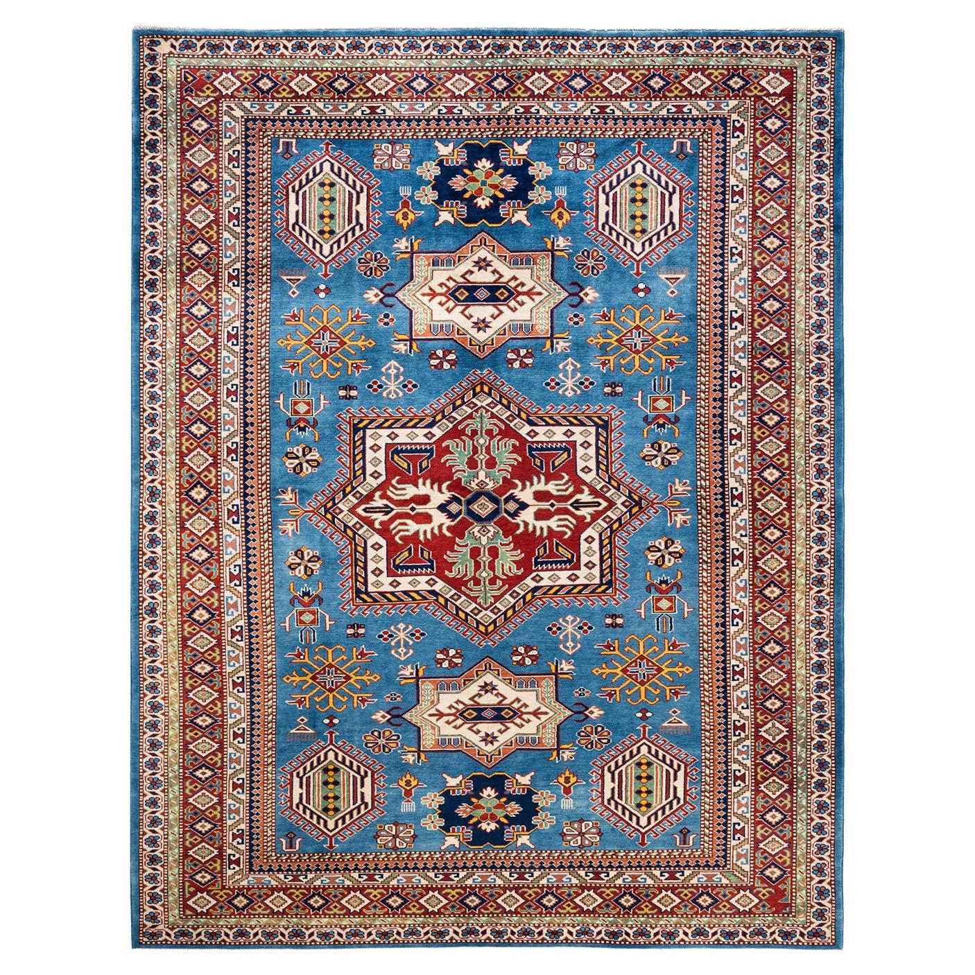 One-of-a-kind Hand Knotted Wool Tribal Light Blue Area Rug For Sale at ...