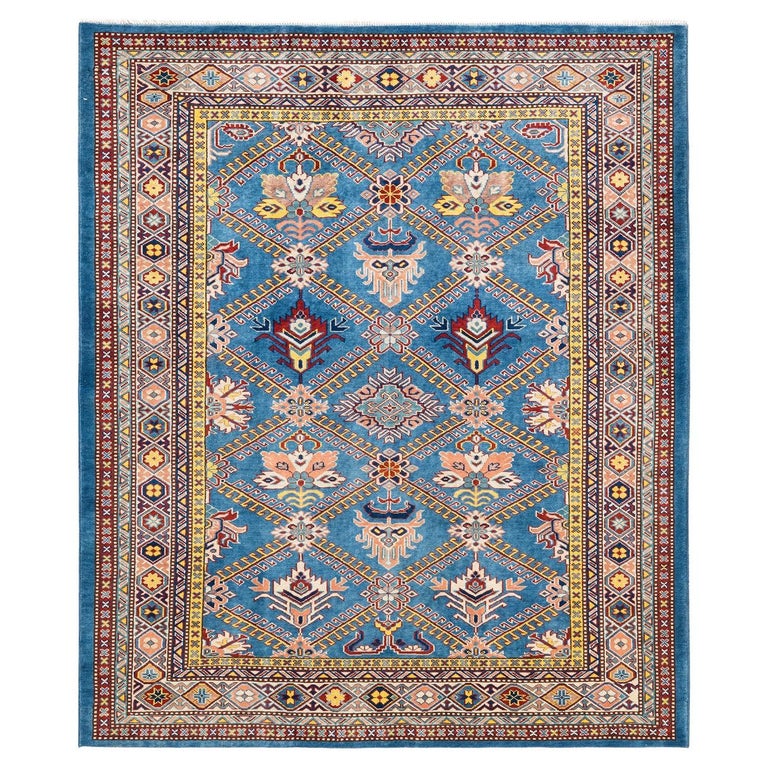 One-of-a-kind Hand Knotted Wool Tribal Light Blue Area Rug For Sale at ...