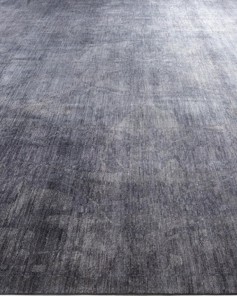 One-of-a-kind Hand Knotted Wool Vibrance Gray Area Rug For Sale at 1stDibs
