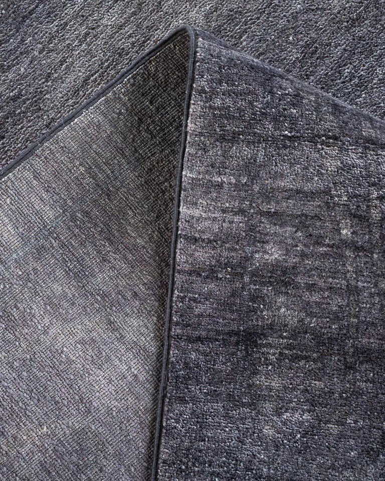 One-of-a-kind Hand Knotted Wool Vibrance Gray Area Rug For Sale at 1stDibs