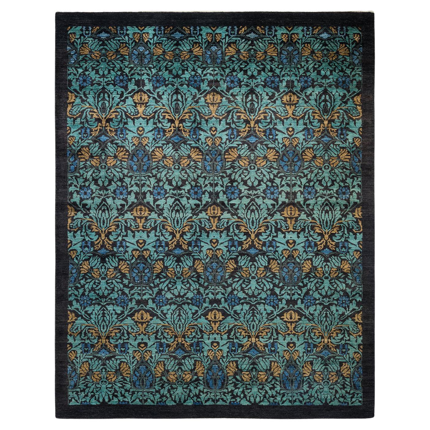 One-of-a-Kind Hand Made Contemporary Arts and Crafts Black Area Rug For ...