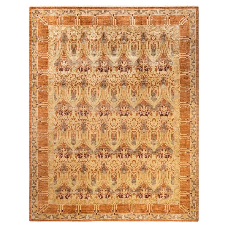 One-Of-A-Kind Hand Made Contemporary Arts and Crafts Yellow Area Rug at ...