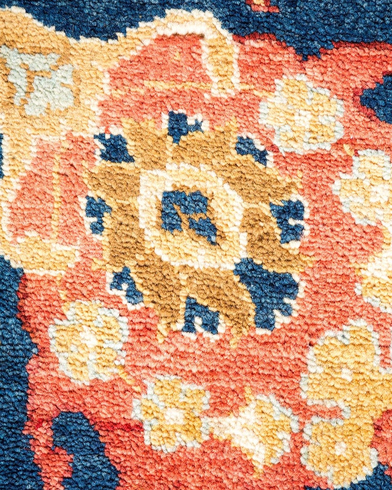 One-Of-A-Kind Hand Made Contemporary Eclectic Blue Area Rug For Sale at ...