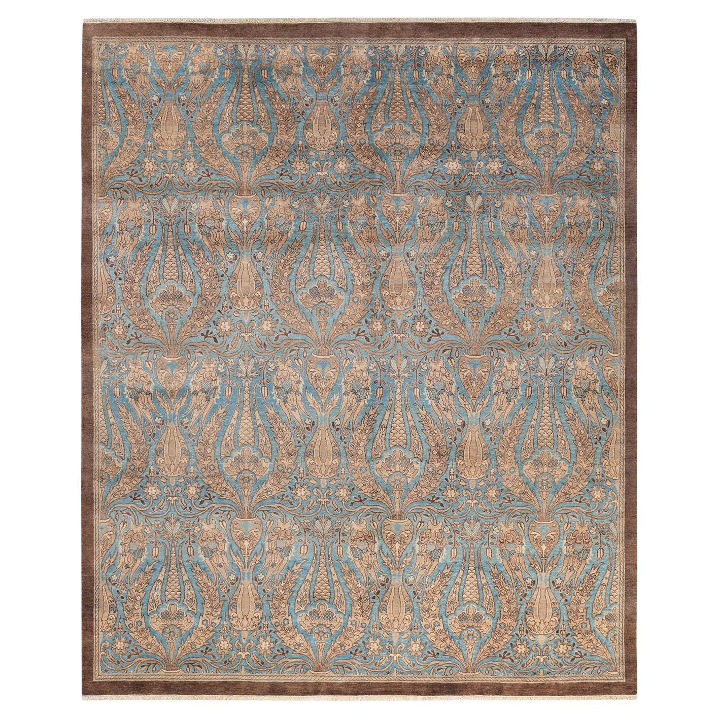 One-Of-A-Kind Hand Made Contemporary Eclectic Brown Area Rug For Sale ...