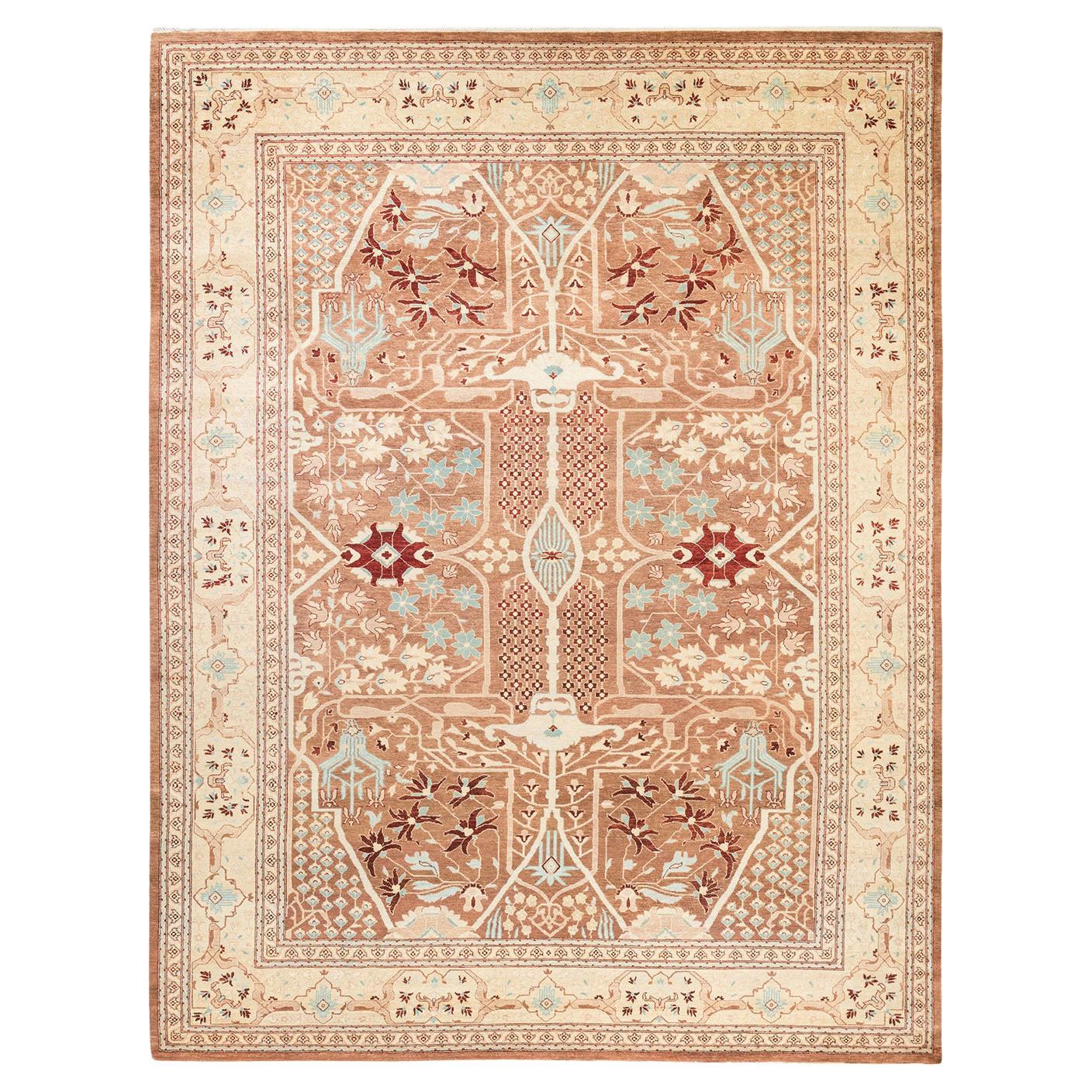 One-of-a-kind Hand Made Contemporary Eclectic Brown Area Rug For Sale ...