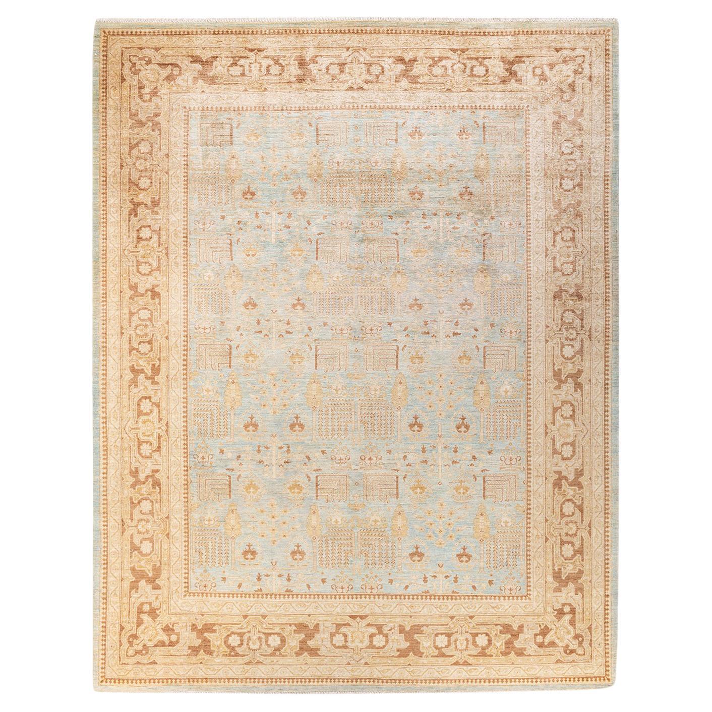One-Of-A-Kind Hand Made Contemporary Eclectic Ivory Area Rug For Sale ...