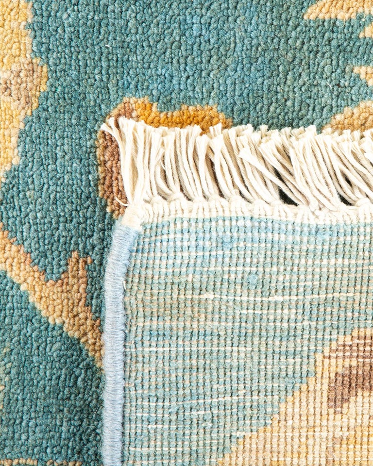 One-Of-A-Kind Hand Made Contemporary Eclectic Light Blue Area Rug For ...