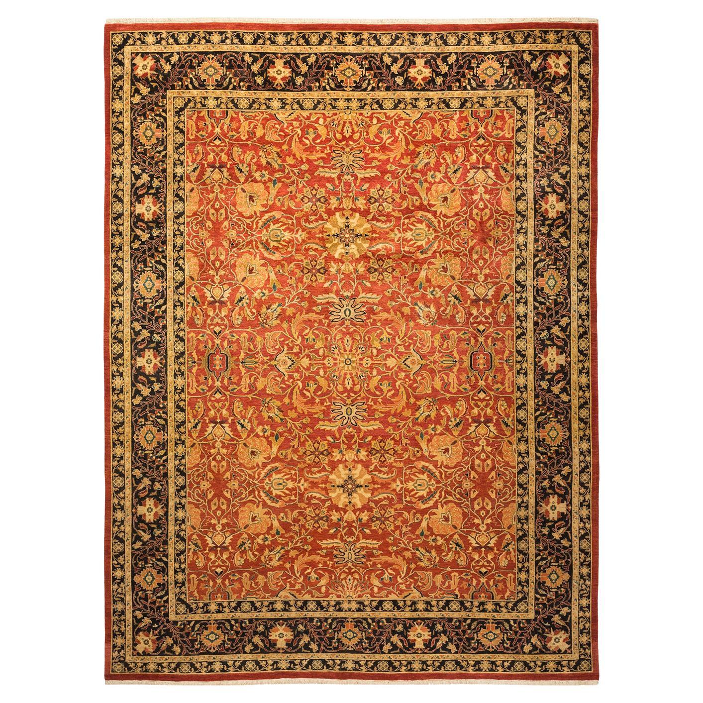 One-Of-A-Kind Hand Made Contemporary Eclectic Orange Area Rug For Sale ...