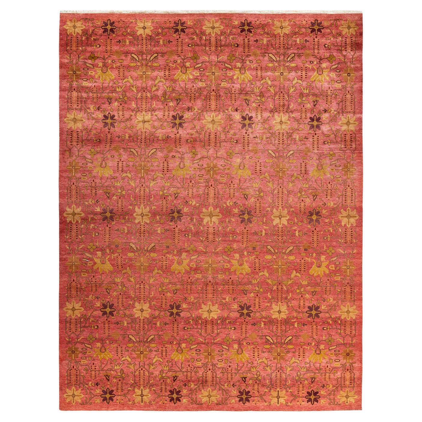 One-of-a-kind Hand Made Contemporary Eclectic Pink Area Rug For Sale at ...