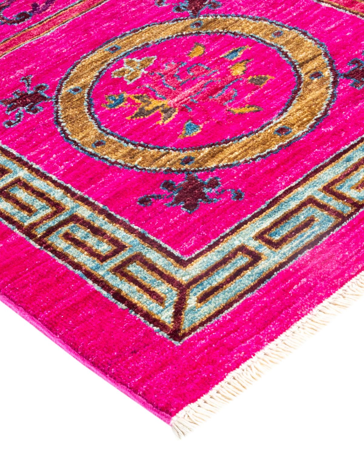 One-of-a-Kind Hand Made Contemporary Eclectic Purple Area Rug at 1stDibs