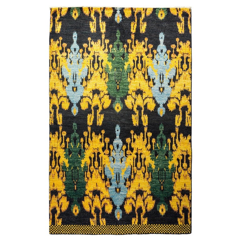 One-Of-A-Kind Hand Made Contemporary Modern Black Area Rug For Sale at ...