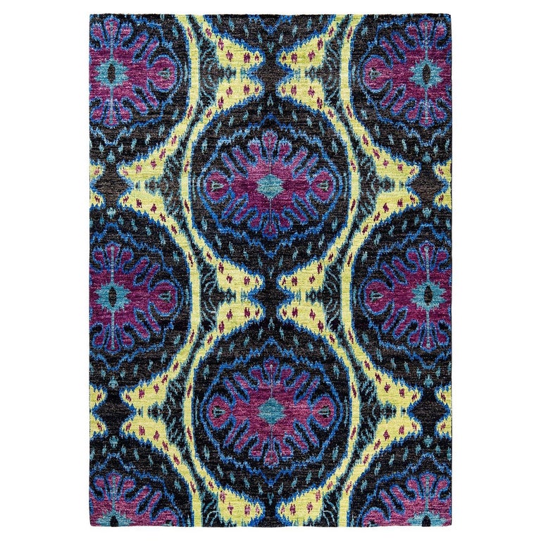 One-Of-A-Kind Hand Made Contemporary Modern Black Area Rug For Sale at ...