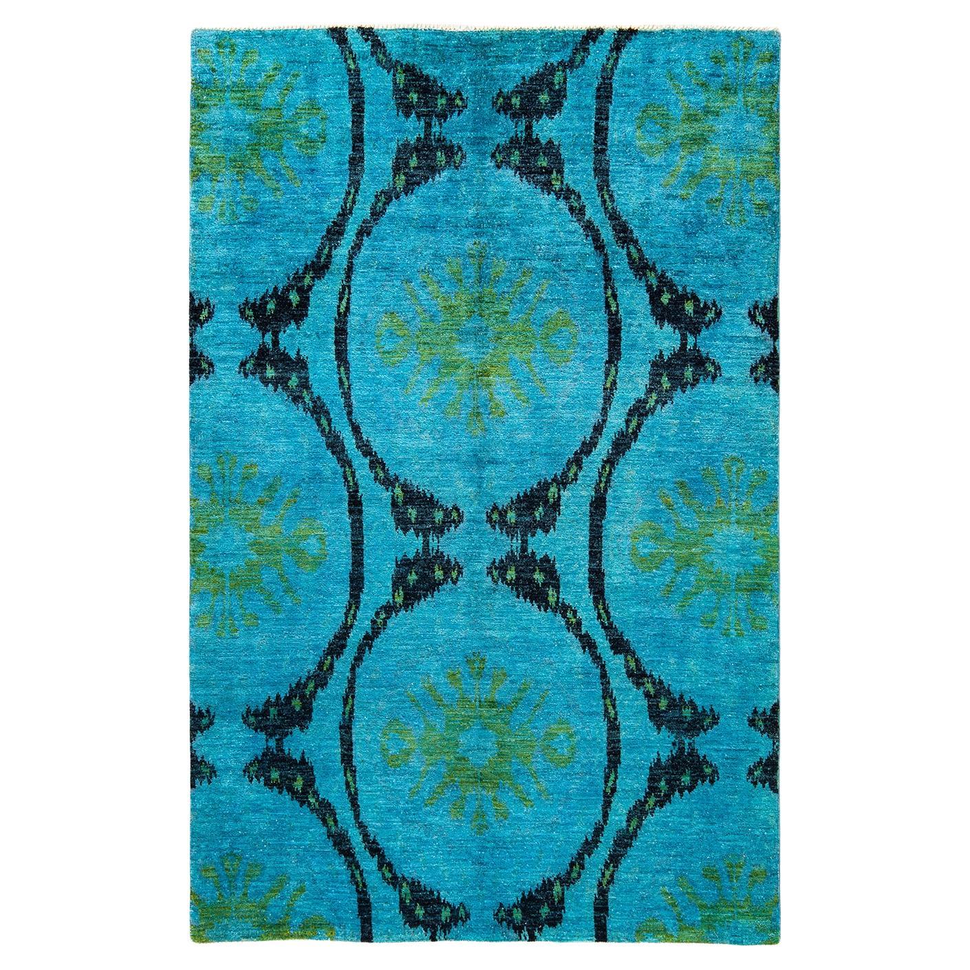 Kinder Modern Blue Moon Large Hexagon Area Rug For Sale at 1stDibs