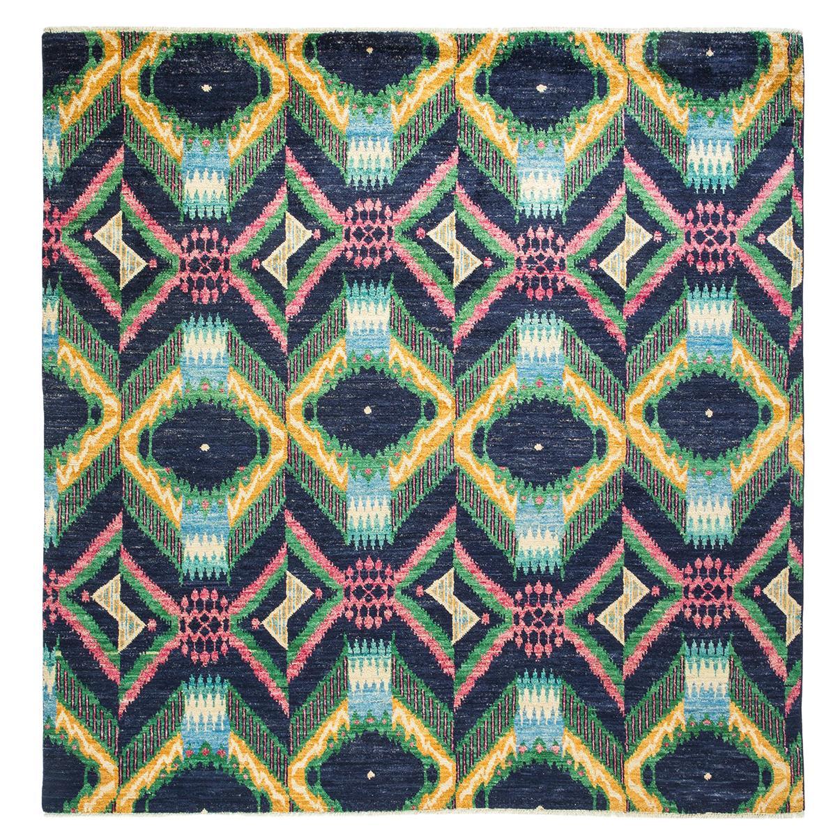 Kinder Modern Blue Moon Large Hexagon Area Rug For Sale at 1stDibs