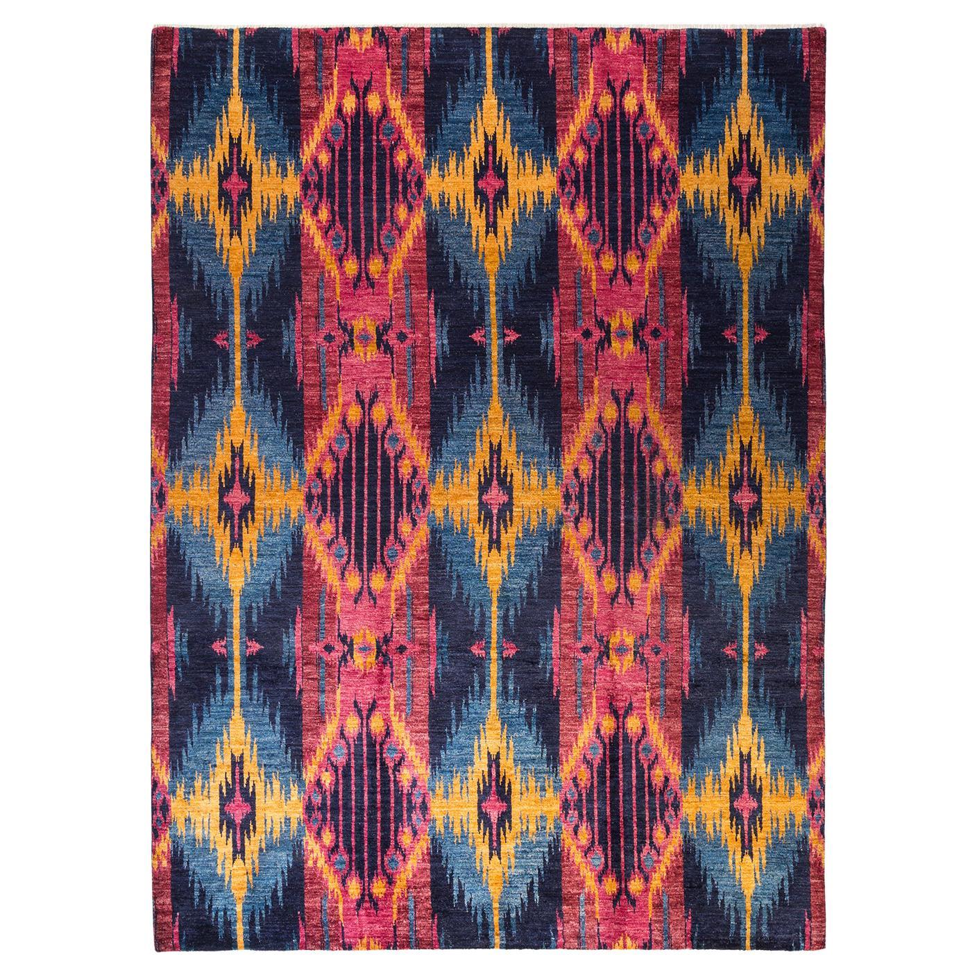 Kinder Modern Blue Moon Large Hexagon Area Rug For Sale at 1stDibs