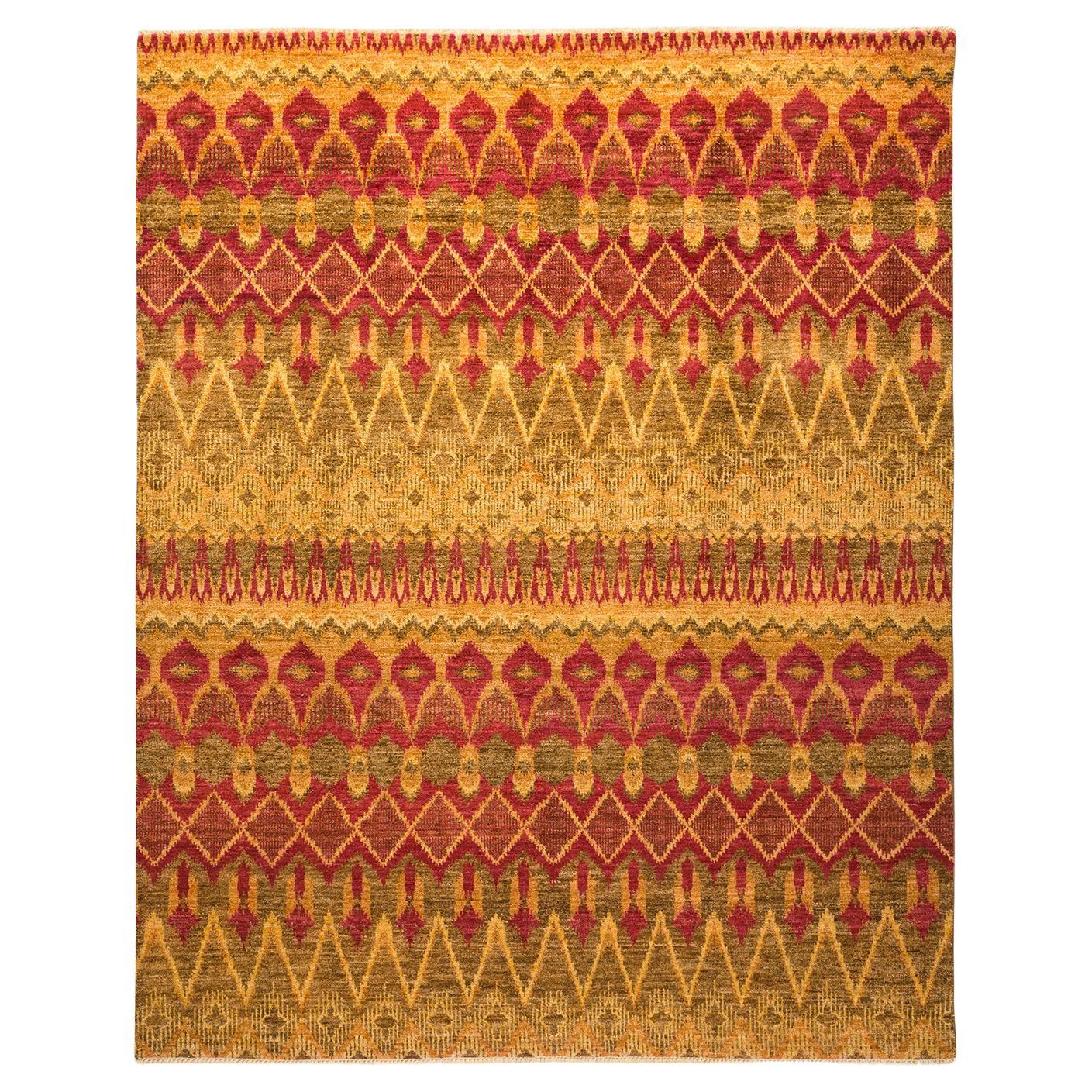 One-of-a-Kind Hand Made Contemporary Modern Yellow Area Rug For Sale at ...