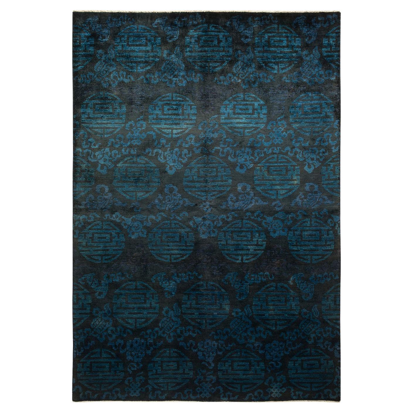 One-of-a-Kind Handwoven Wool Area Rug 4'9” x 7’8”. For Sale at 1stDibs