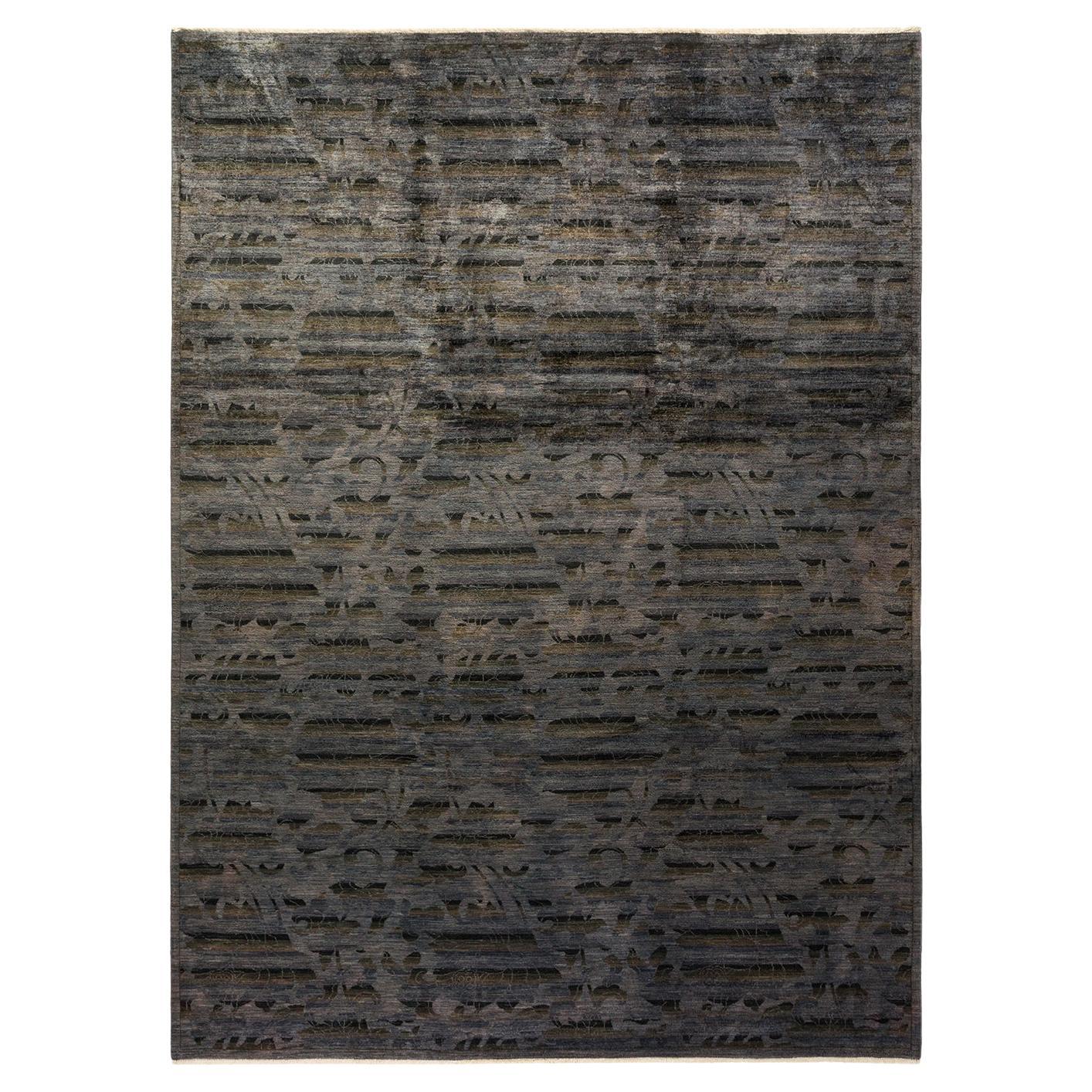Dark Gray Loop Cut Rug For Sale at 1stDibs