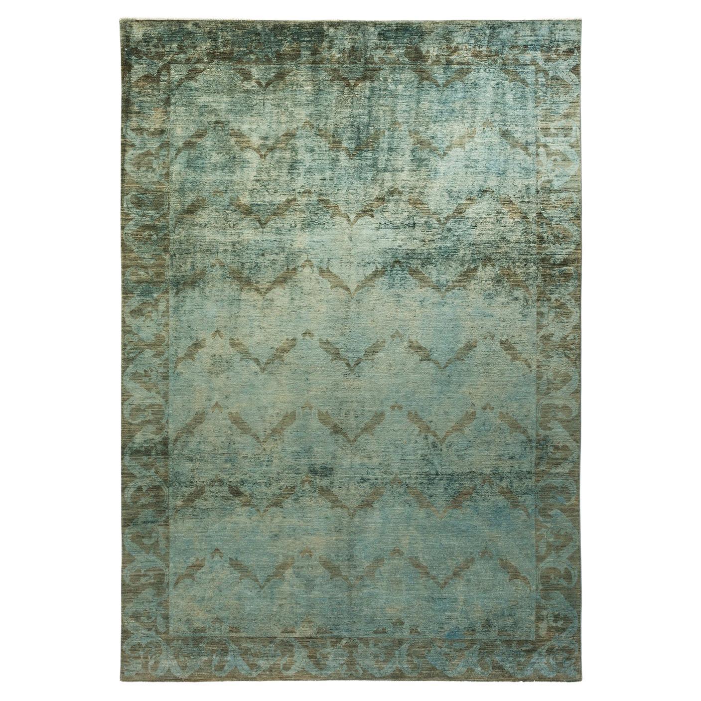 One-of-a-Kind Hand Made Contemporary Vibrance Light Blue Area Rug For ...